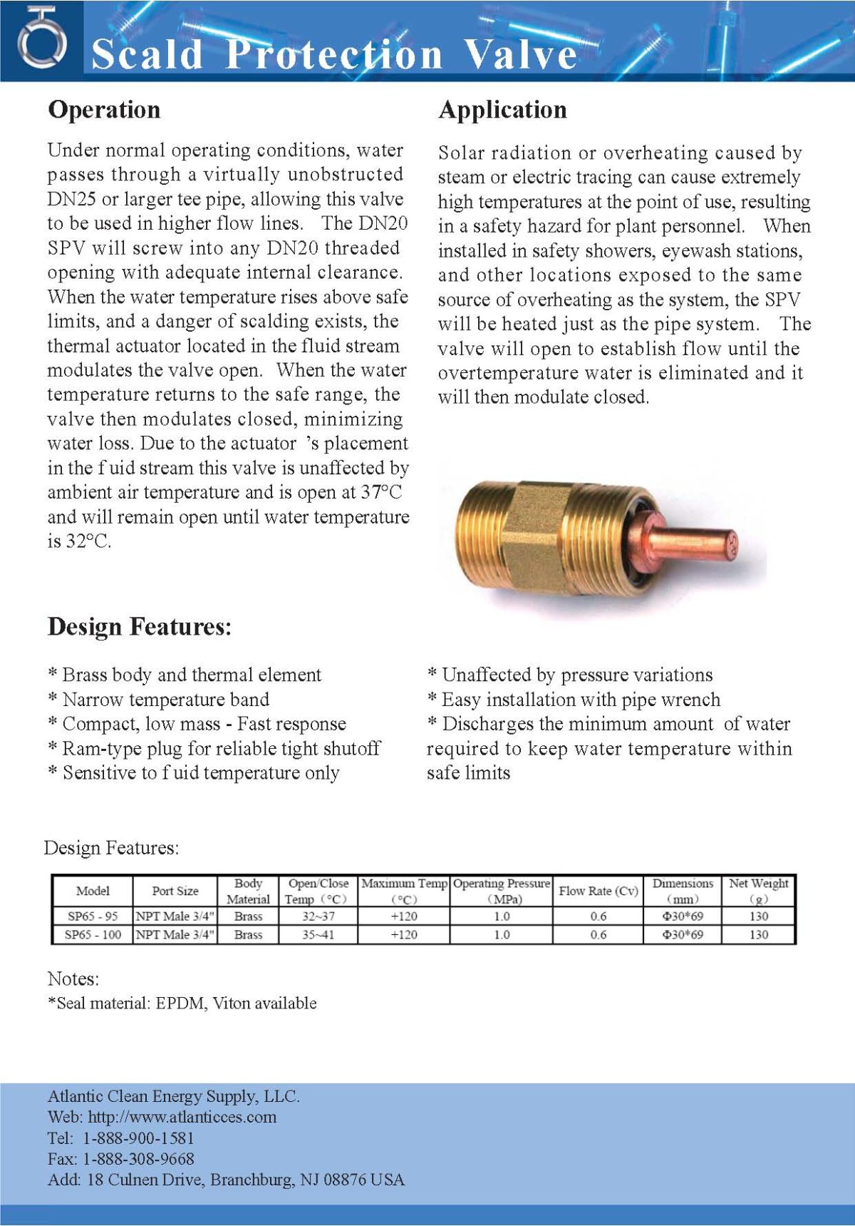 Scald Protection Valves T – ACES – Atlantic Clean Energy Supply ...