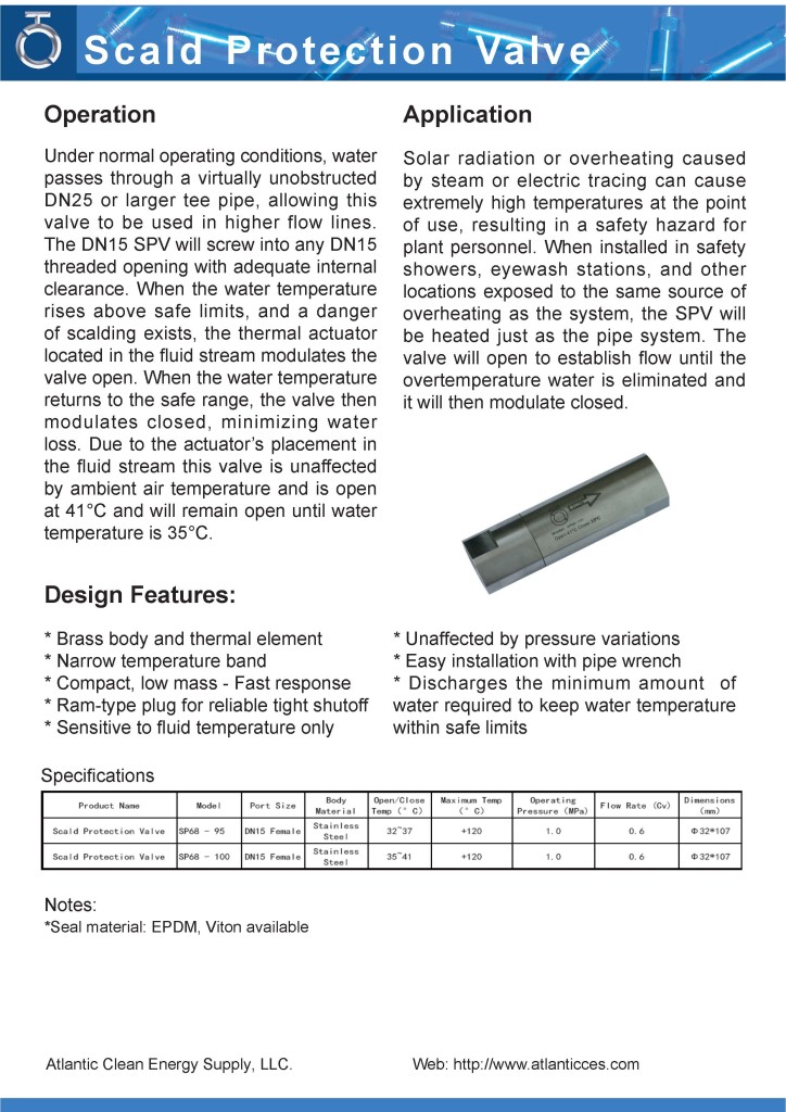 Scald Protection Valves – ACES – Atlantic Clean Energy Supply ...